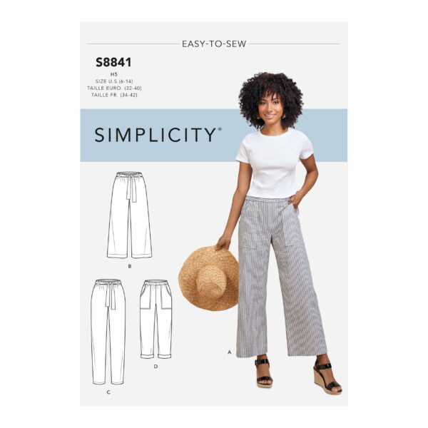 Simplicity | S8841 | Misses' Wide or Slim-Leg Pull-On Pants - Discount ...
